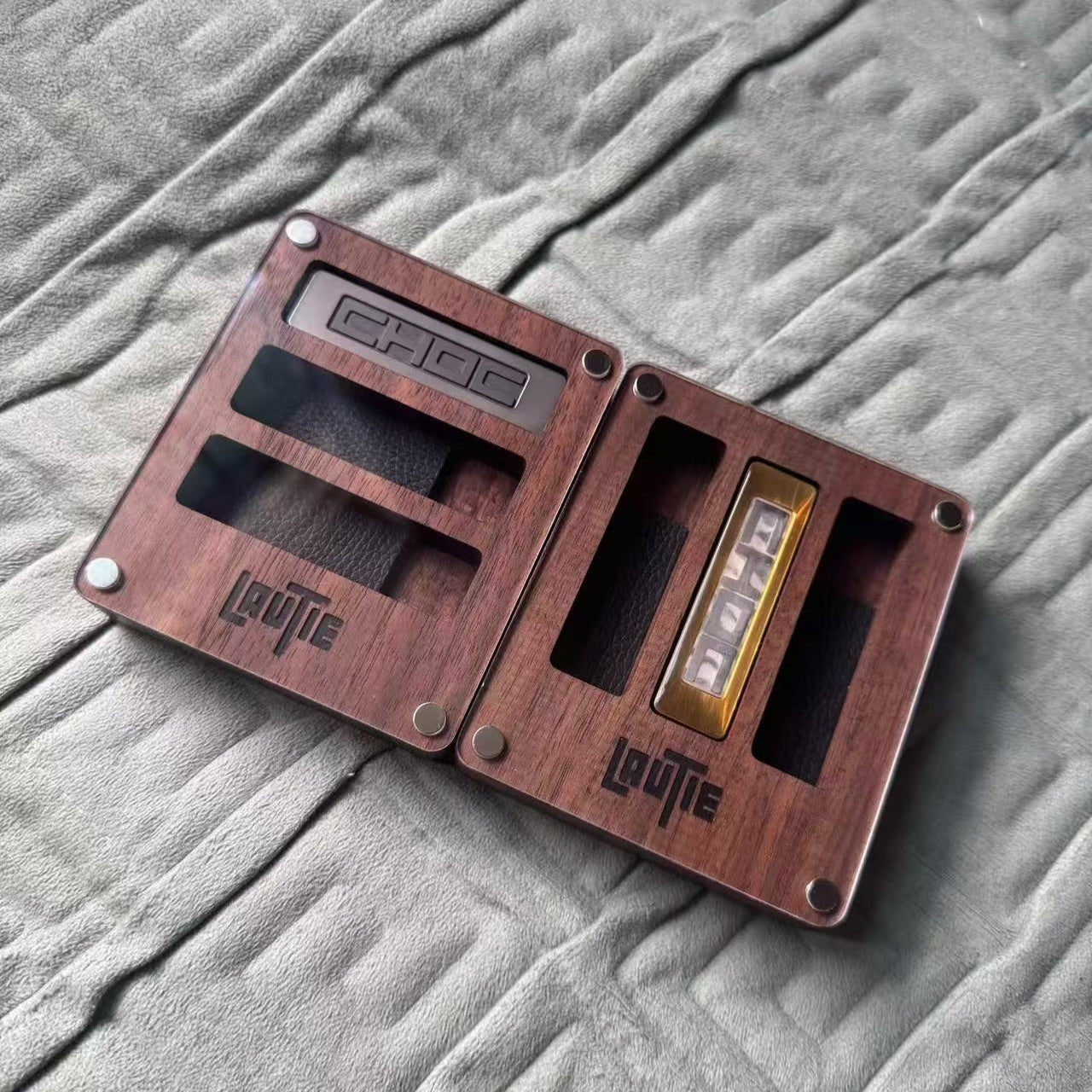 Choc Wooden Display Case – 6 Slot Handcrafted Black Walnut EDC Display ...